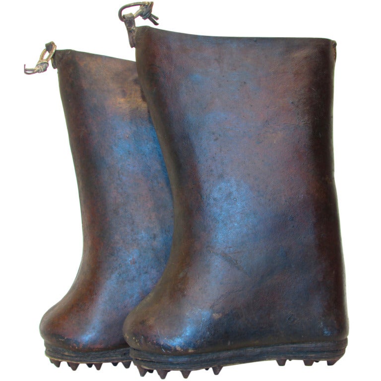 Antique Chinese Rice Paddy Boots For Sale at 1stDibs