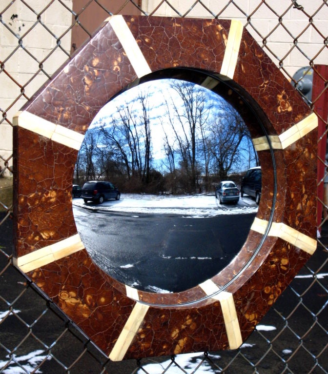 Coconut Shell and Bone Mirror at 1stDibs | coconut shell mirror