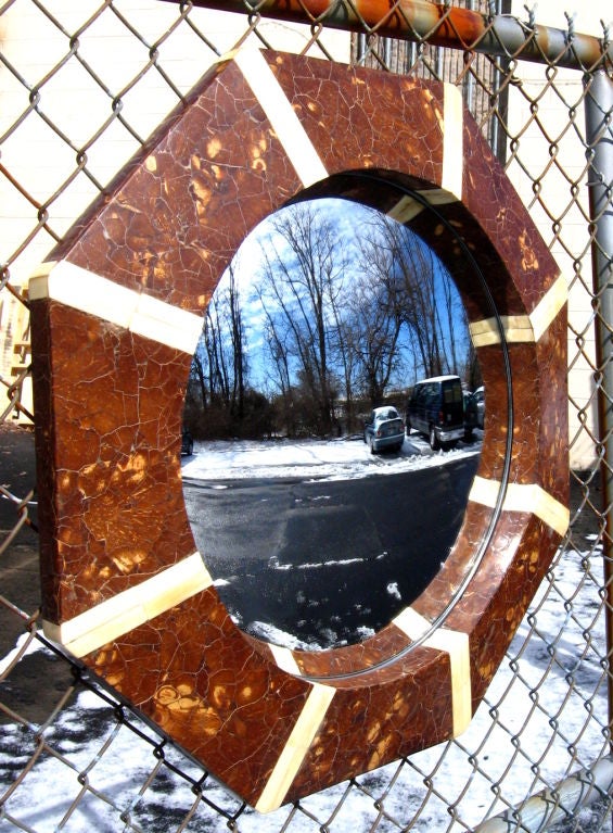 Coconut Shell and Bone Mirror at 1stDibs | coconut shell mirror