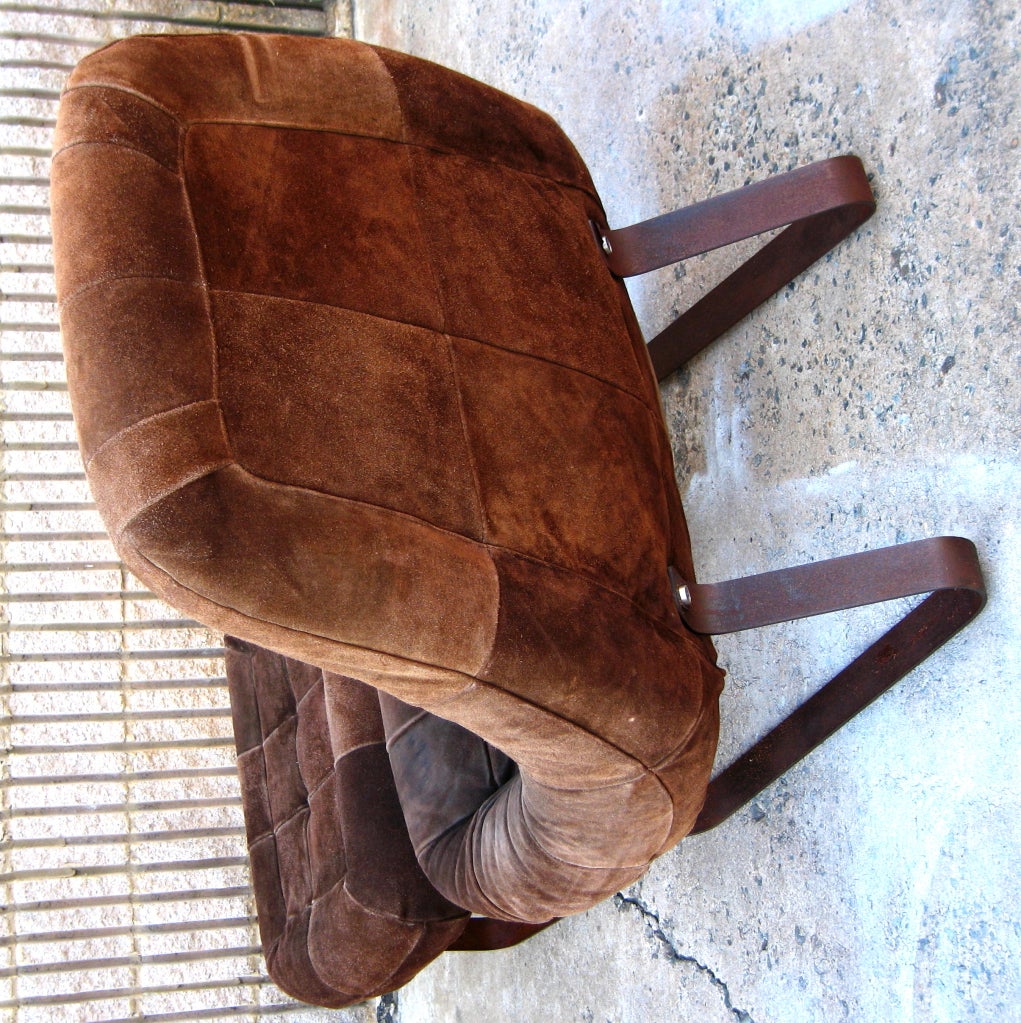 Suede Earth Chair and Ottoman by Percival Lafer For Sale at 1stDibs