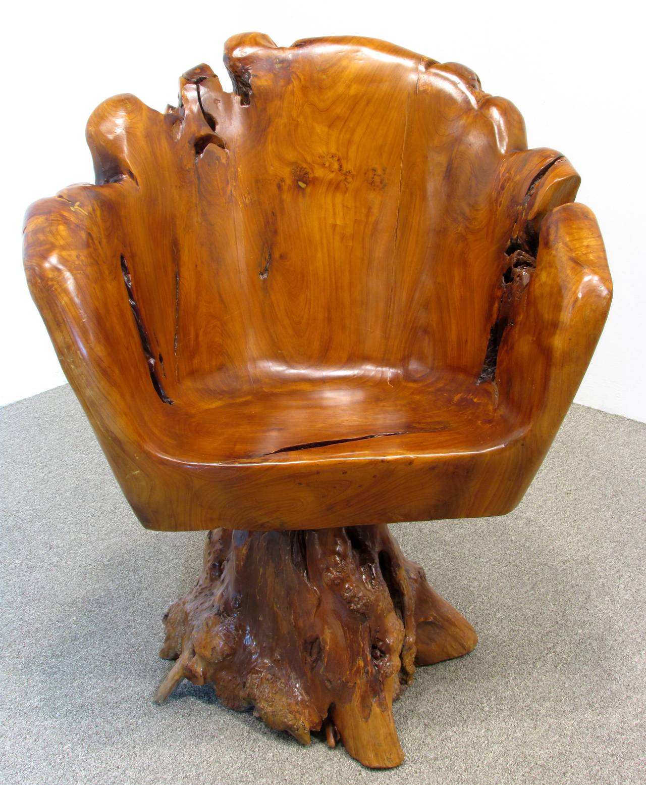Set of Four Cedar Burl Chairs at 1stDibs