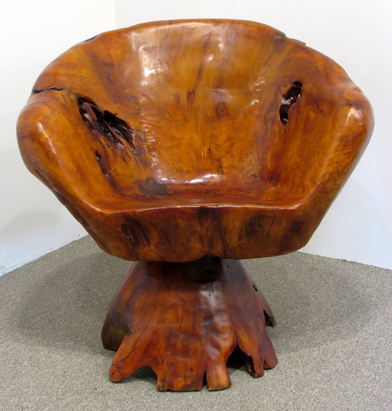 Set of Four Cedar Burl Chairs at 1stDibs