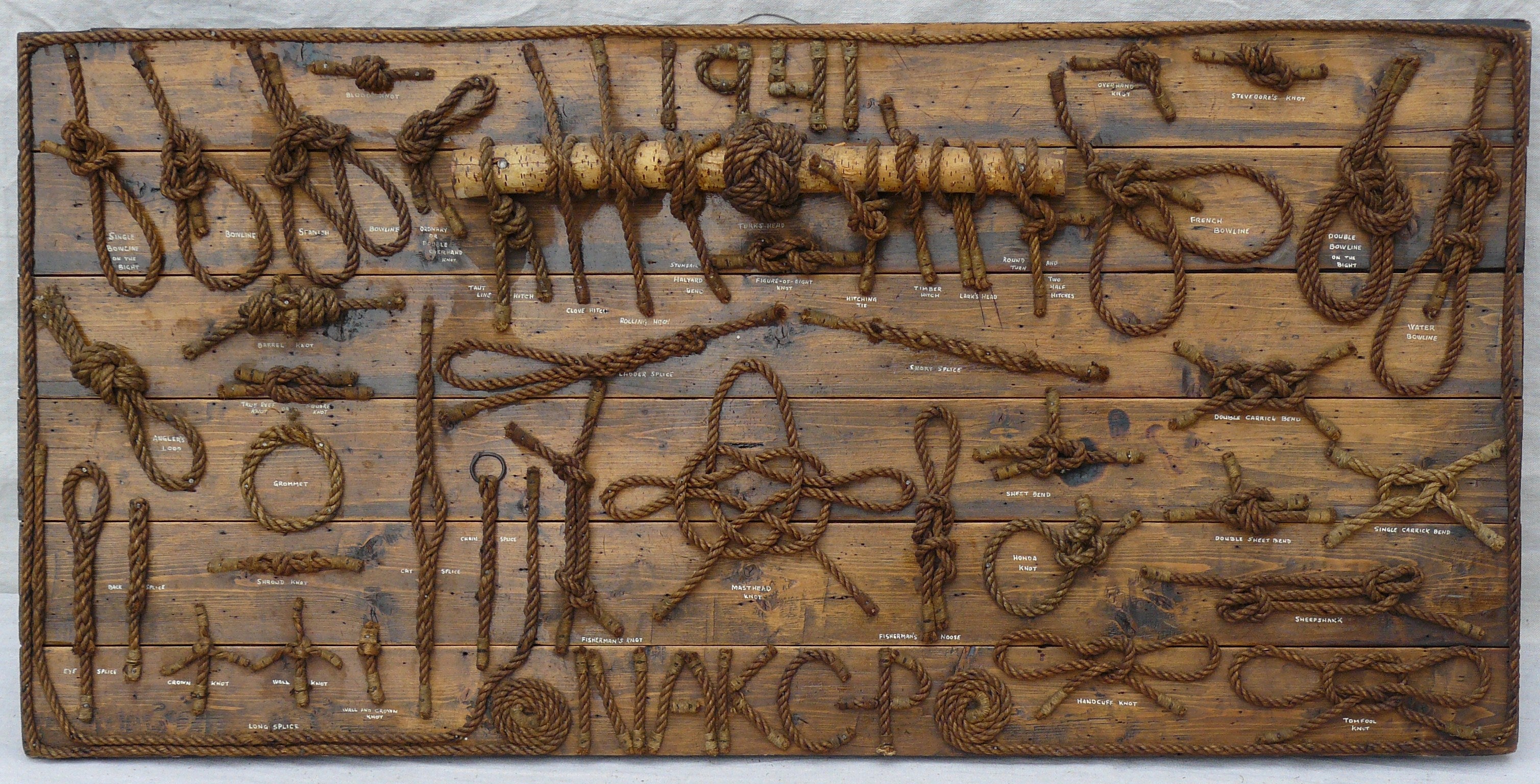 40's Folk Art Boy Scout Knot Sampler Board at 1stDibs