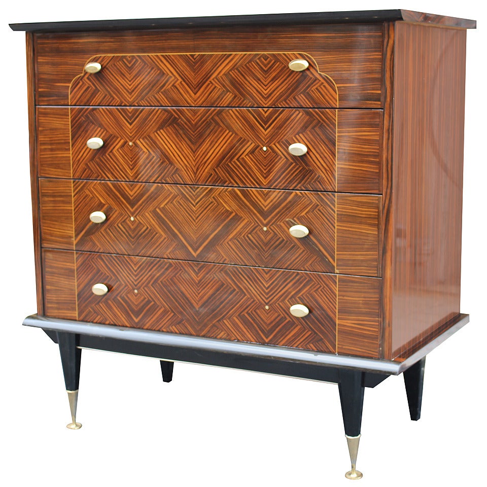 French Art Deco Exotic Macassar Ebony Dresser, circa 1940s at 1stDibs ...