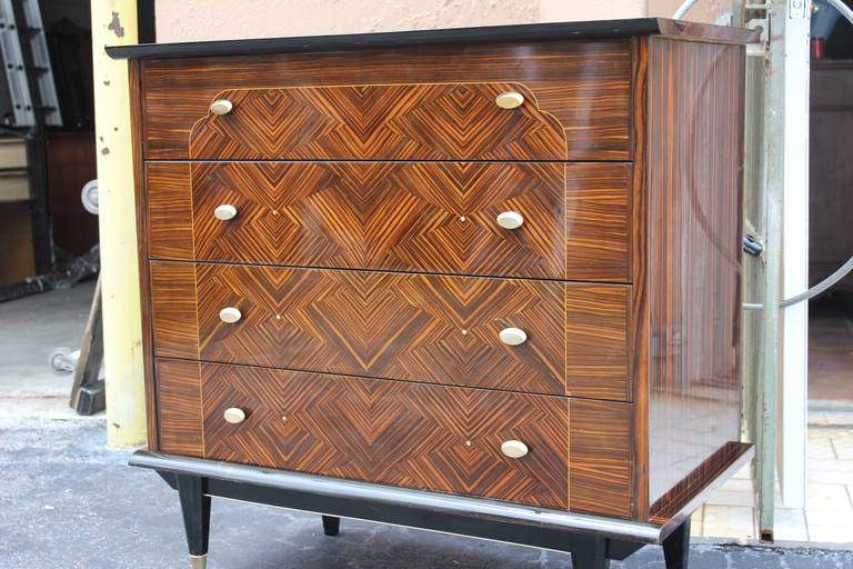 French Art Deco Exotic Macassar Ebony Dresser, circa 1940s at 1stDibs ...