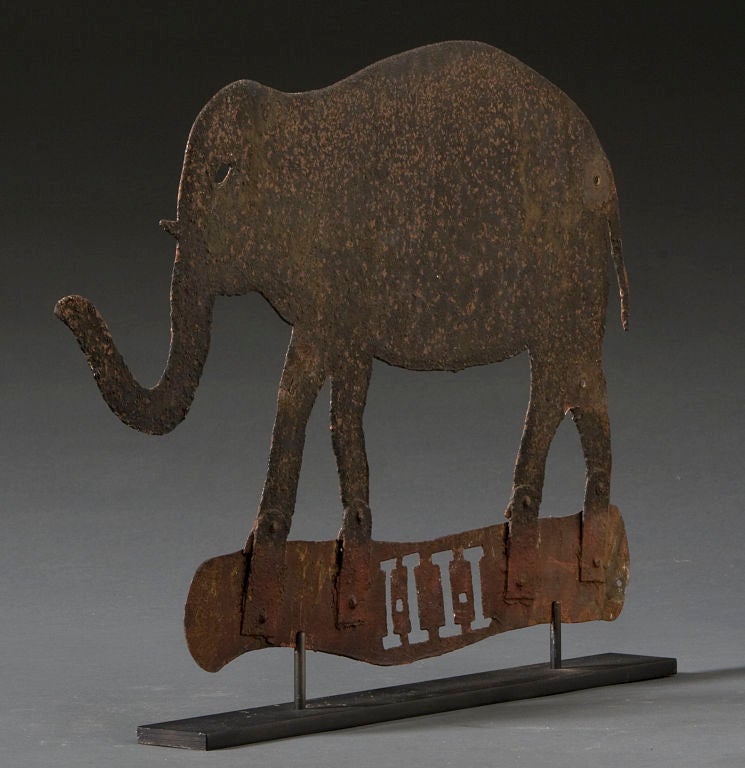 Sheet Metal Elephant Weathervane at 1stDibs