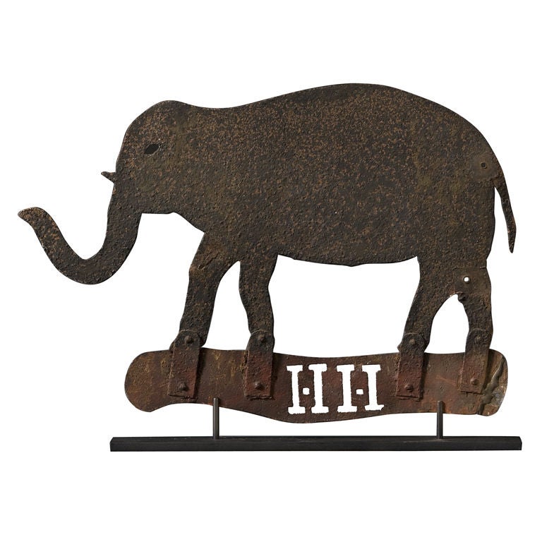 Sheet Metal Elephant Weathervane at 1stDibs