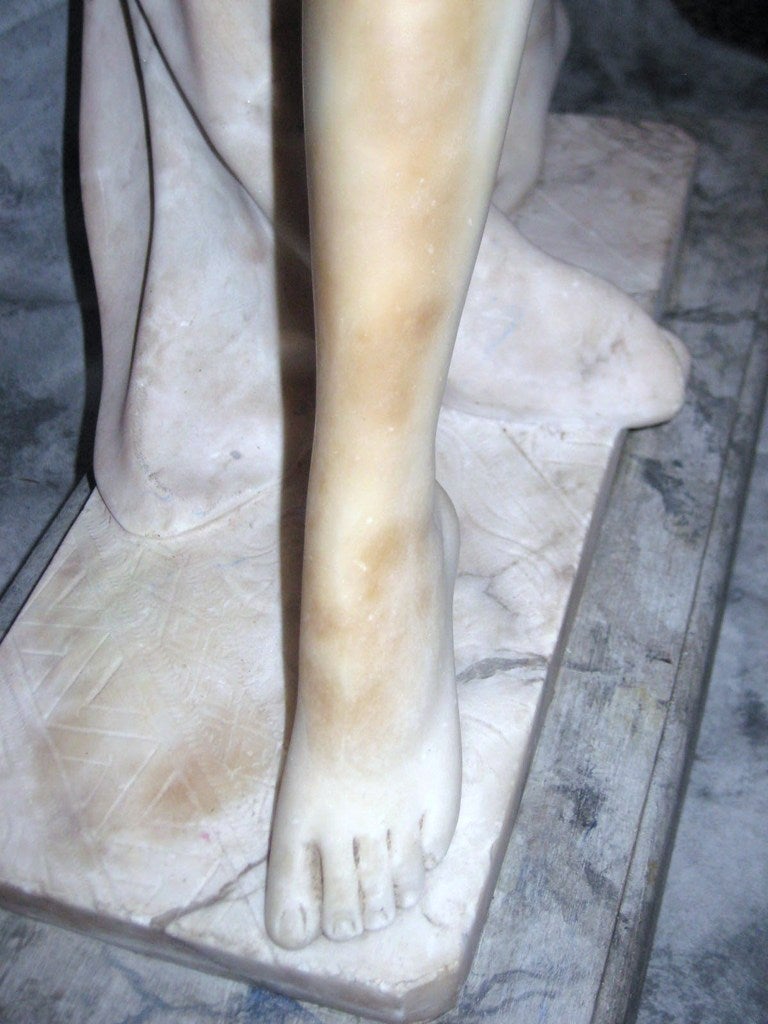 Art Deco Carved alabaster figure of a woman. (EG30) at 1stDibs