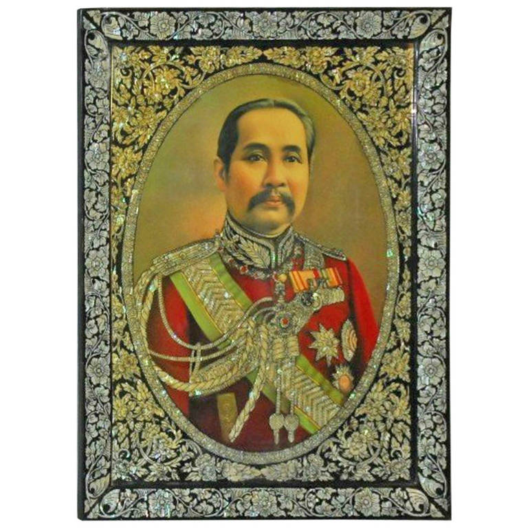 King Rama of Thailand, Hand Embellished Print with Mother-of-Pearl at ...