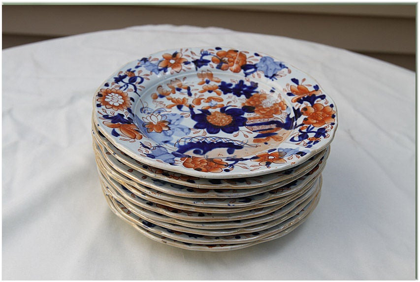Set of 10 Mason Ironstone Plates For Sale at 1stDibs