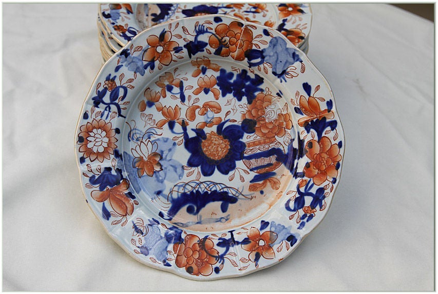 Set of 10 Mason Ironstone Plates For Sale at 1stDibs