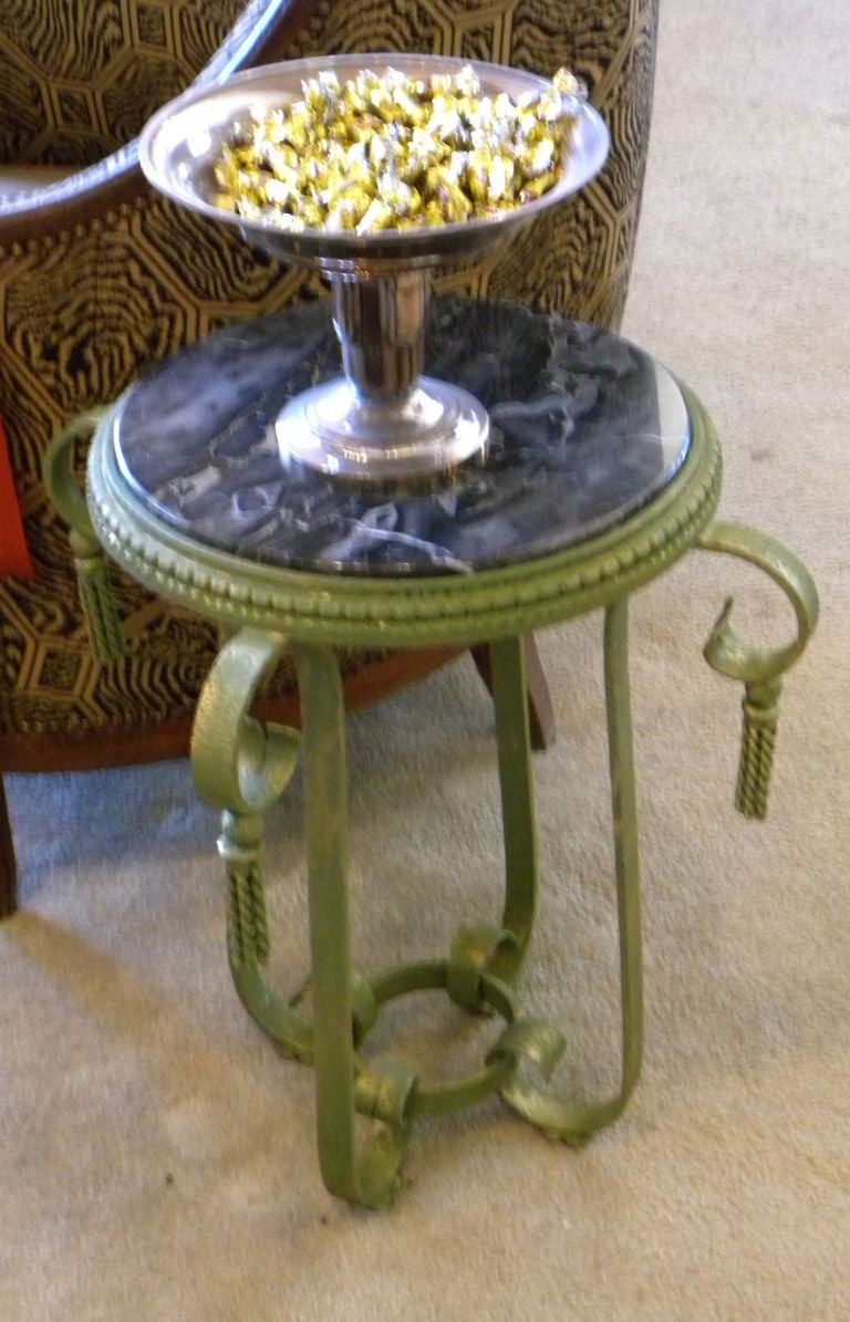 Green-Gold Patina Iron Table at 1stDibs