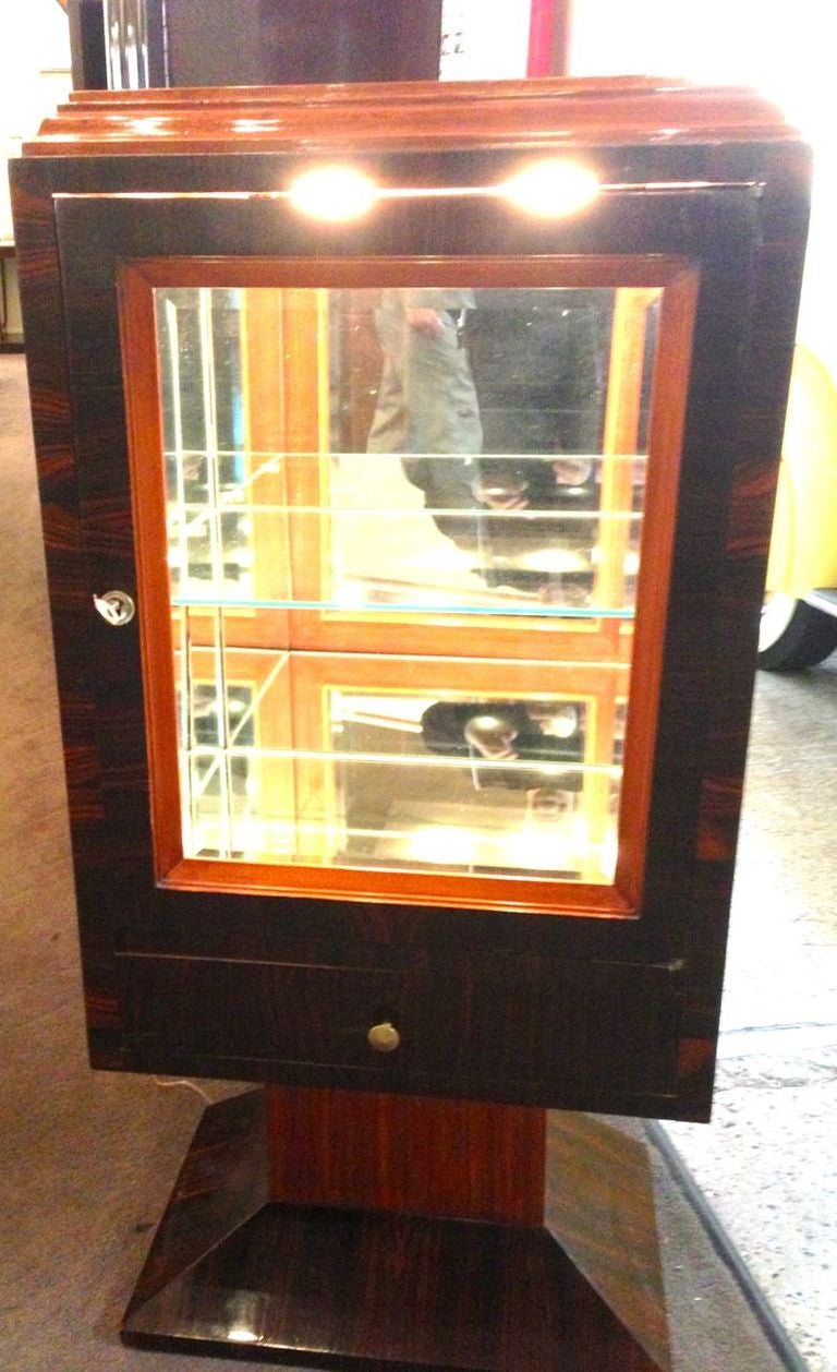 Unique Art Deco Display Cabinet Vitrine with Lights at 1stDibs