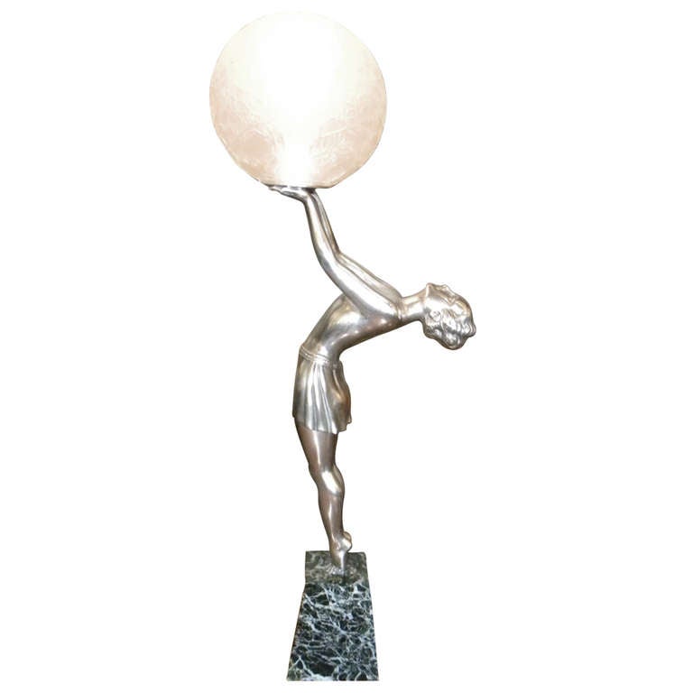 Unique French Art Deco statue light by, Balleste at 1stDibs