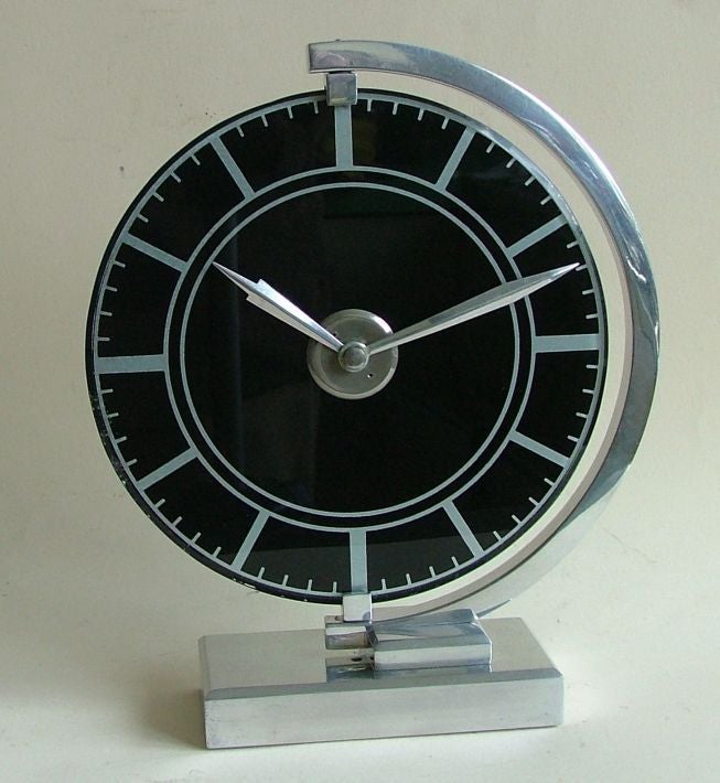 Stunning Art Deco Streamline Modernist Clock at 1stDibs