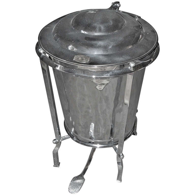 Restored Highly Polished Art Deco Trash Can at 1stDibs
