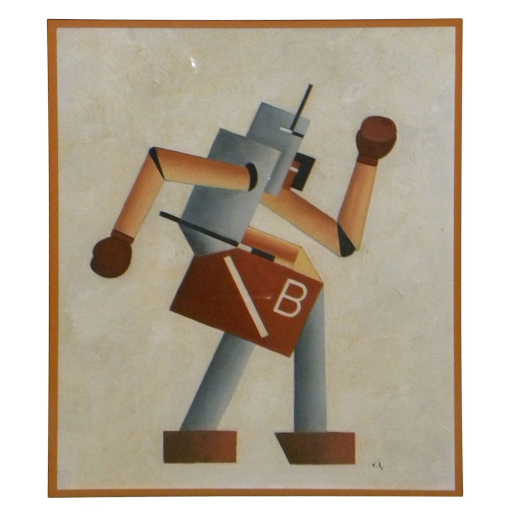 Original Art Deco Cubist Painting "Robot" by Vilheim Lundstrom at ...