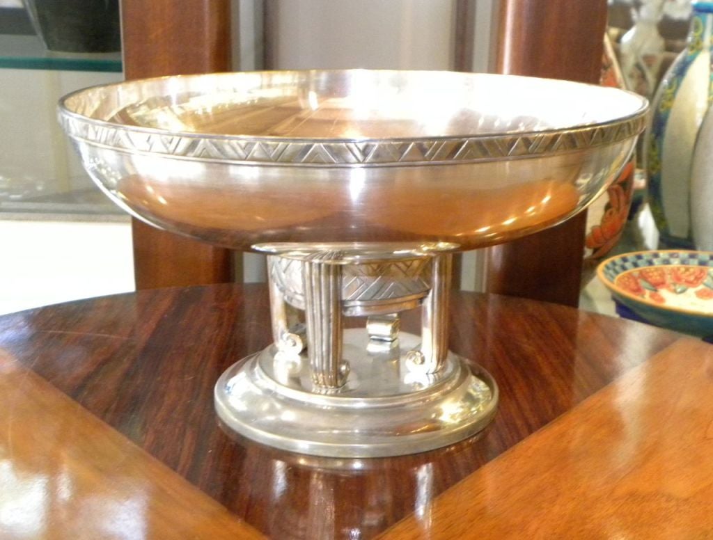 French Apollo, Silver plate coupe centerpiece. at 1stDibs