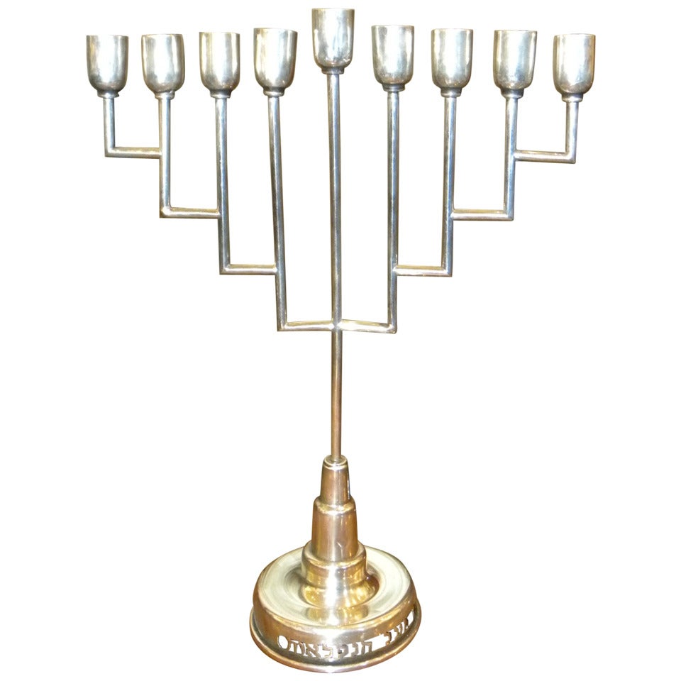 Vintage Bier Sterling Silver Hanukkah Lamp Menorah at 1stDibs | vintage ...
