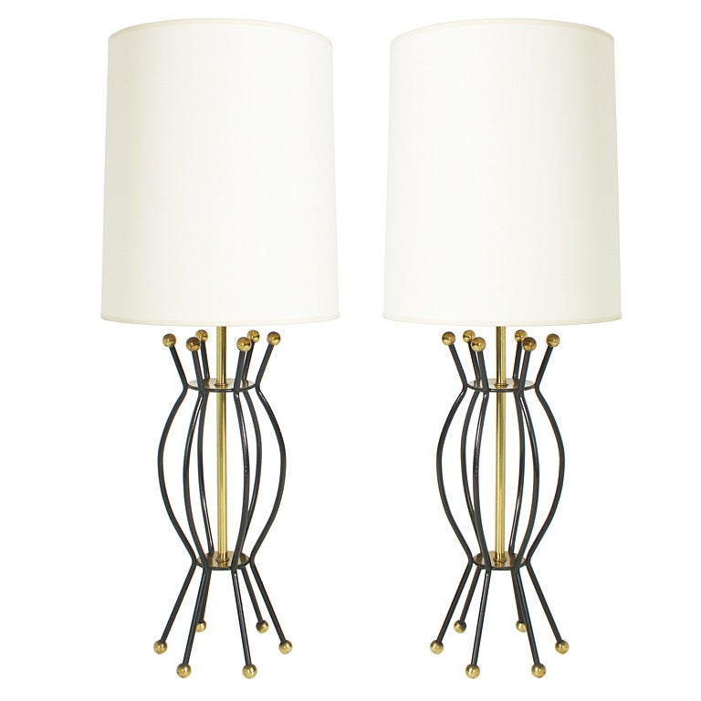 Pair of Sculptural Table Lamps after Jean Royere at 1stDibs