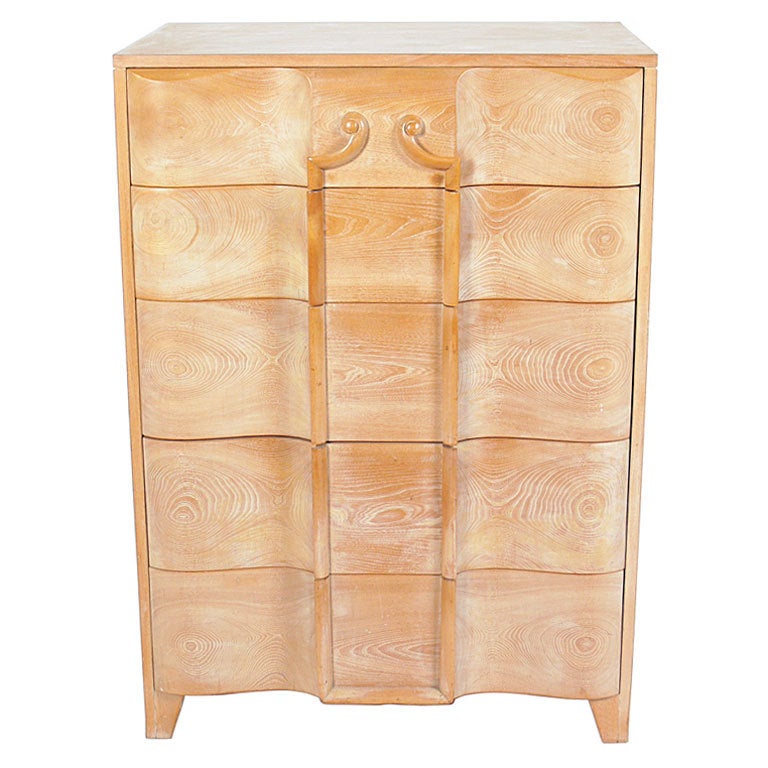 Elegant Modern Tall Chest in Weathered Limed Oak at 1stDibs