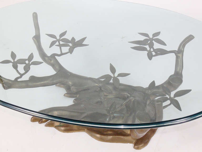 Sculptural Brass Tree Form Coffee Table Base at 1stDibs