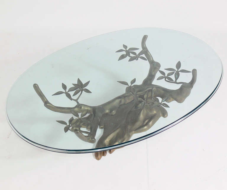 Sculptural Brass Tree Form Coffee Table Base at 1stDibs