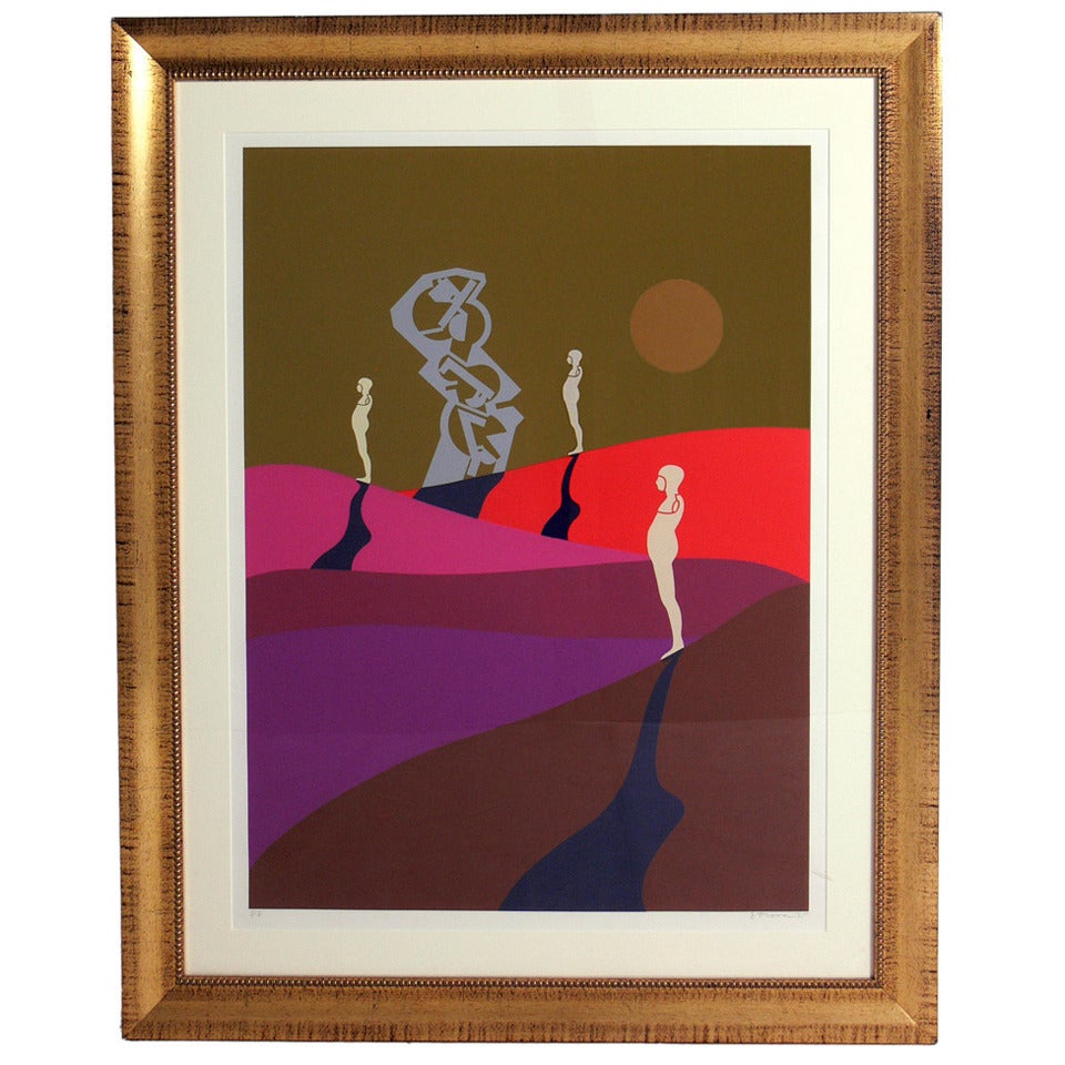 Large Scale Color Lithograph by Ernest Trova at 1stDibs