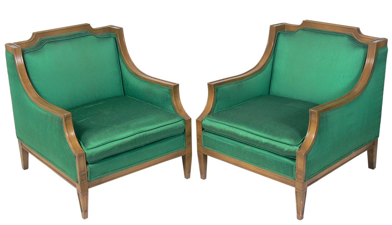 Pair of Elegant 1940s Lounge Chairs at 1stDibs