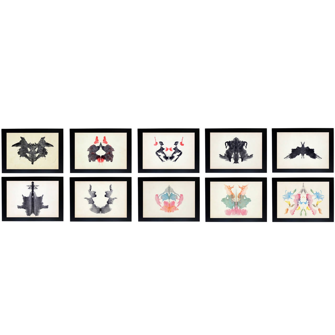 Group of Original Abstract Rorschach Inkblot Test Prints at 1stDibs