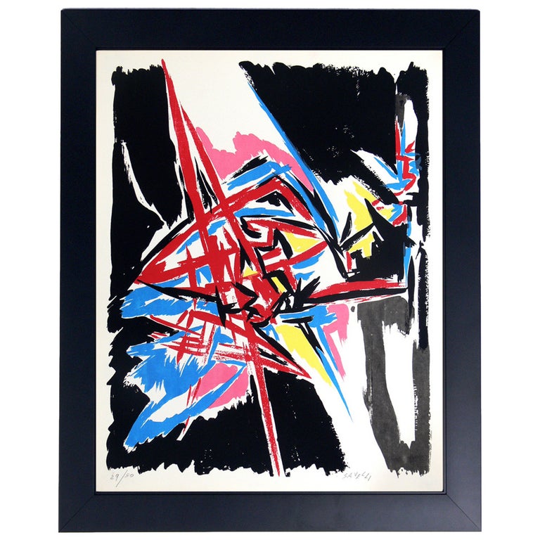 Vibrant Abstract Color Lithograph #1 by Angelo Savelli For Sale at 1stDibs