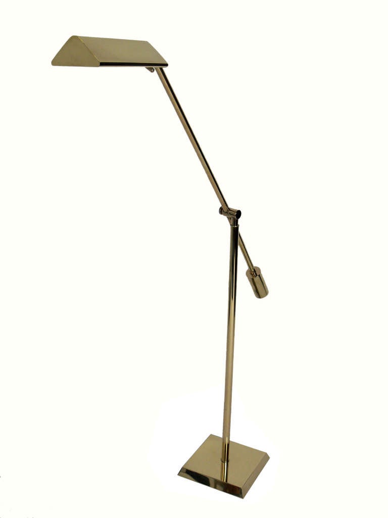 Brass Counterweight Floor Lamp at 1stDibs