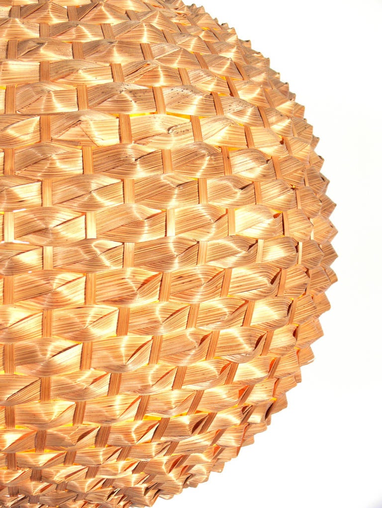 Pair of Japanese Woven Reed Pendant Lights at 1stDibs