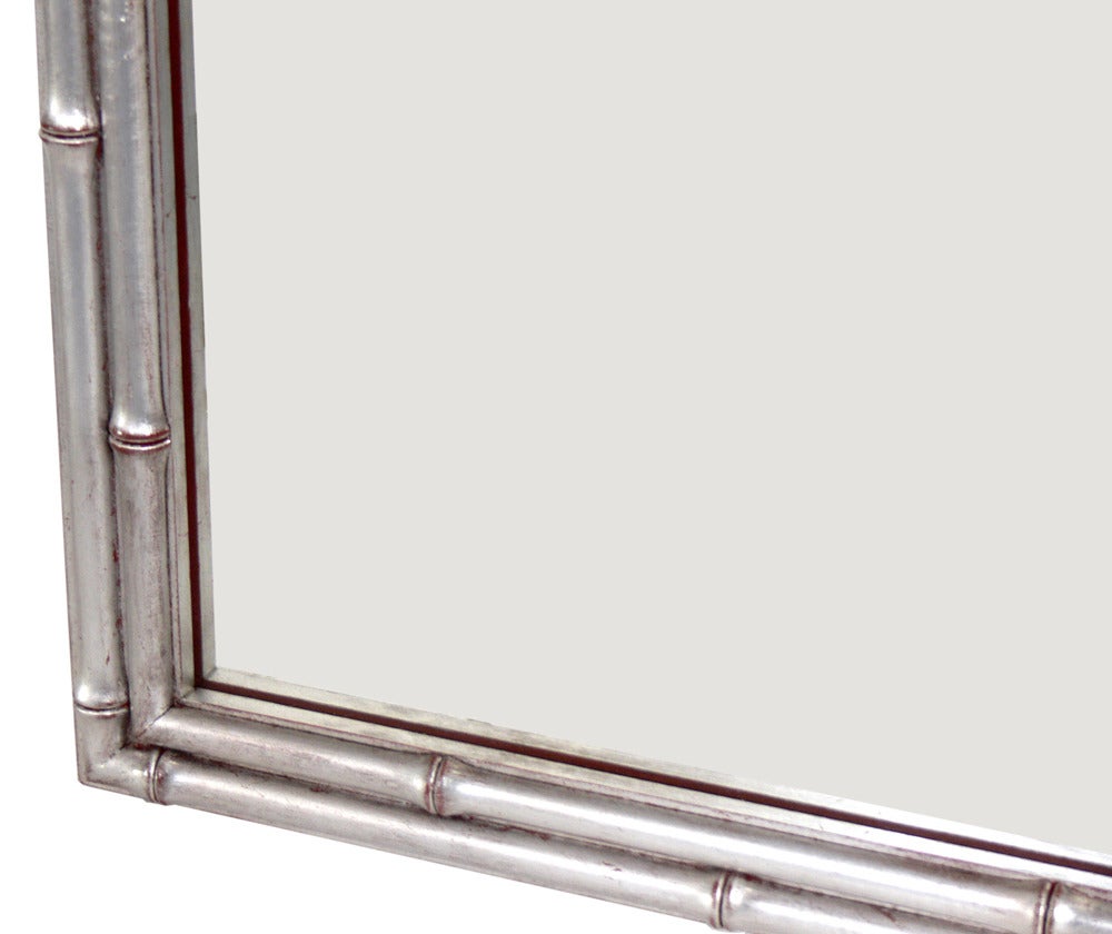 Silver Leaf Faux Bamboo Mirror at 1stDibs | silver bamboo mirror
