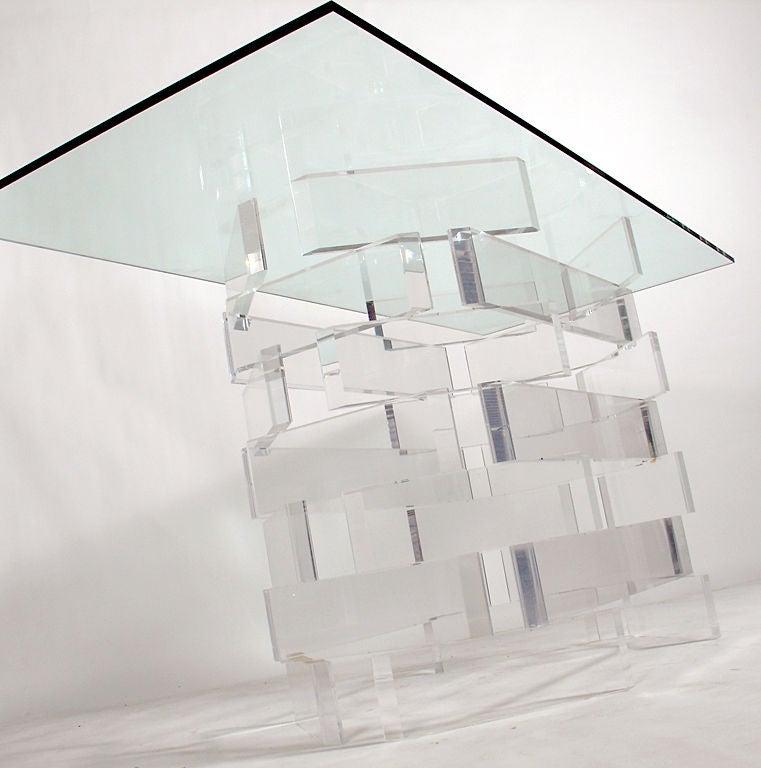 Sculptural Lucite Console or Dining Table Base at 1stDibs