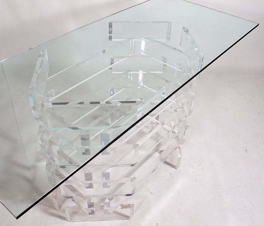 Sculptural Lucite Console or Dining Table Base at 1stDibs