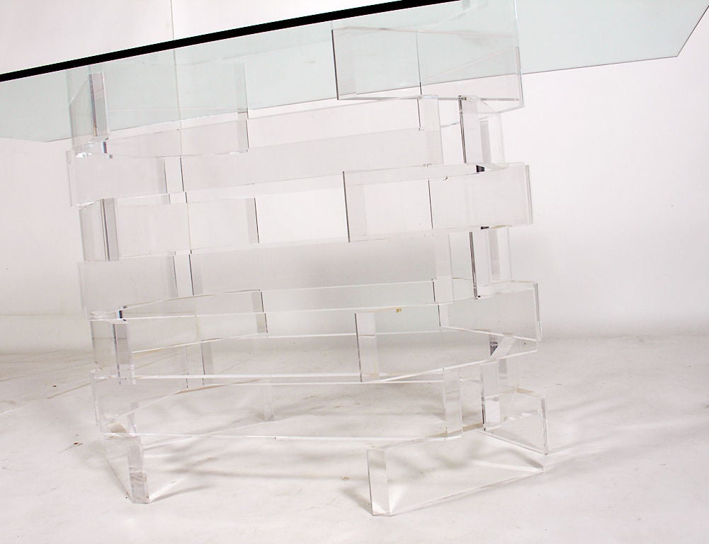 Sculptural Lucite Console or Dining Table Base at 1stDibs