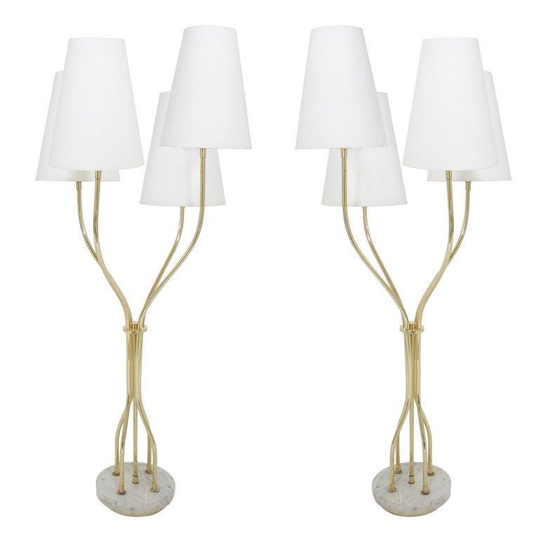 Pair of Sculptural Table Lamps after Jean Royere at 1stDibs