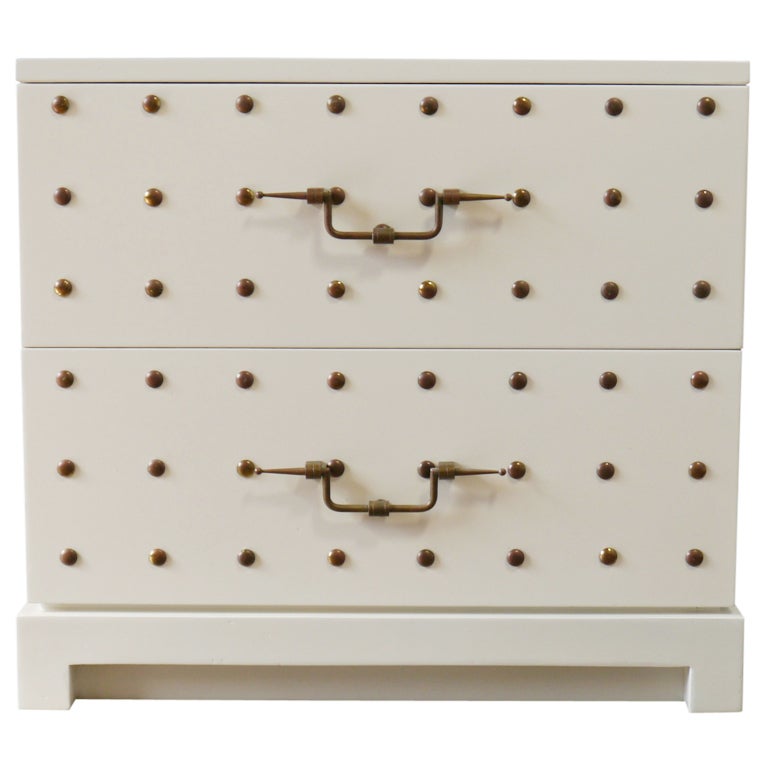 Tommi Parzinger Studded Night Stand at 1stDibs