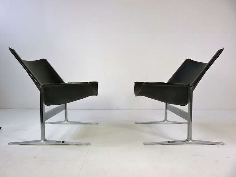 Clement Meadmore Leather Chairs at 1stDibs