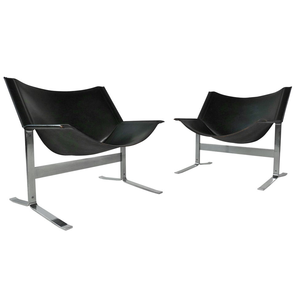 Clement Meadmore Leather Chairs at 1stDibs