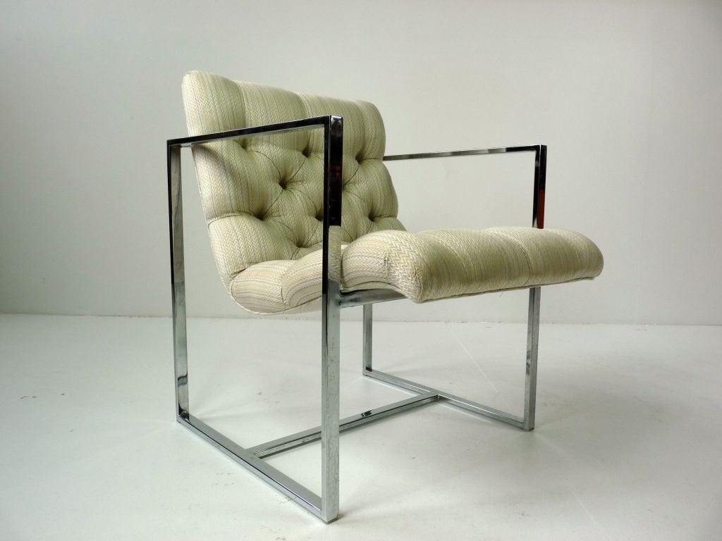 Pair of Milo Baughman Square Frame Chairs at 1stDibs