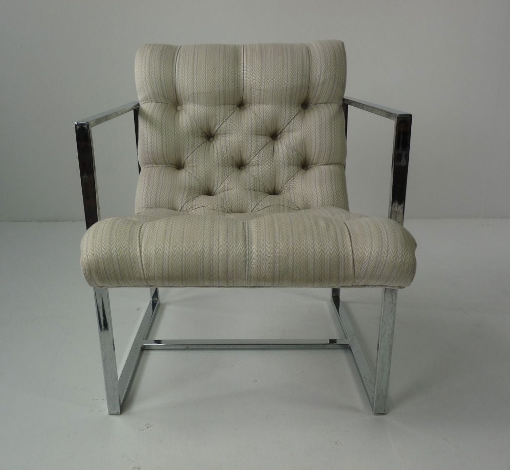 Pair of Milo Baughman Square Frame Chairs at 1stDibs