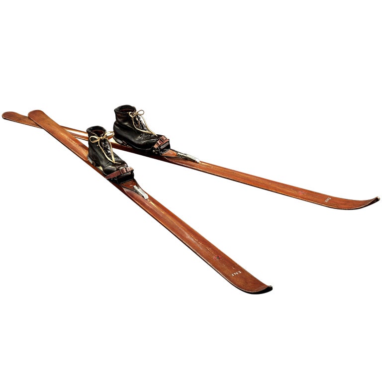 Vintage Rossignol Wood Skis For Sale at 1stDibs