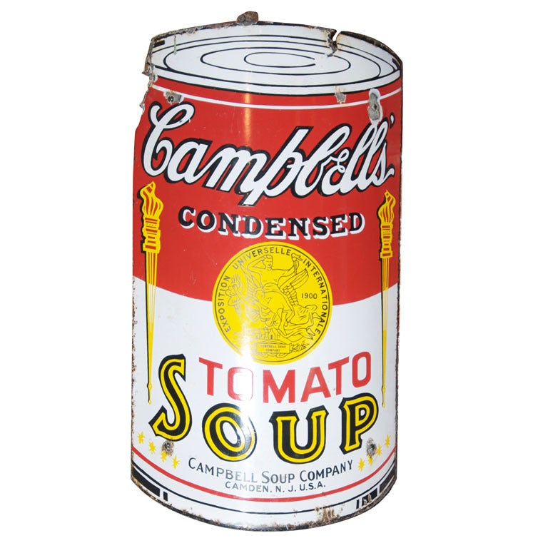 Early Campbells Tomato Soup Curved Porcelain Advertising Sign At 1stdibs