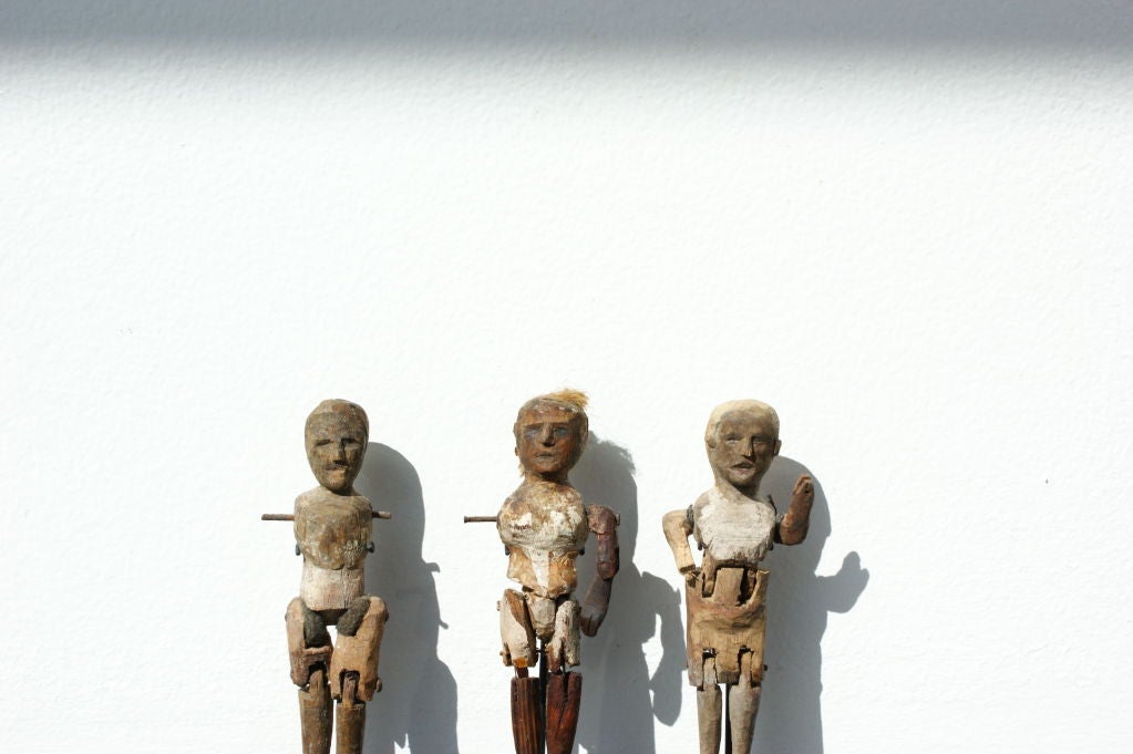 Trio of Primitive Mid-19th Century Articulated Figures at 1stDibs