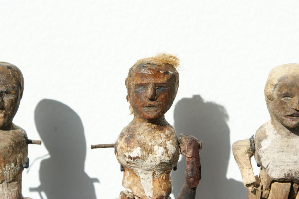 Trio of Primitive Mid-19th Century Articulated Figures at 1stDibs