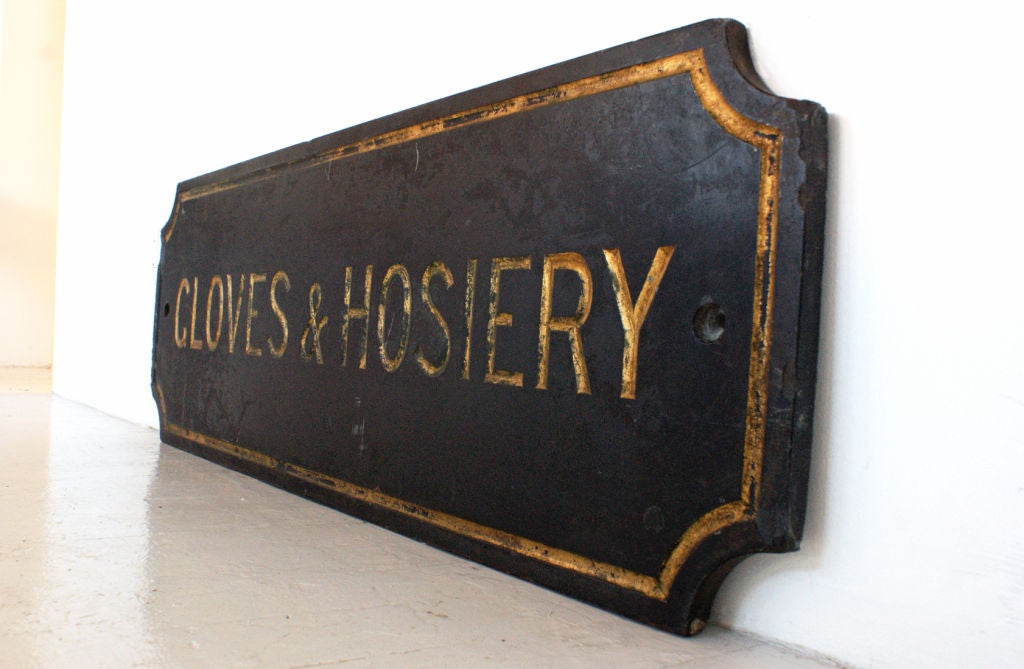 19th Century Gilded Black Slate Department Store Sign at 1stDibs