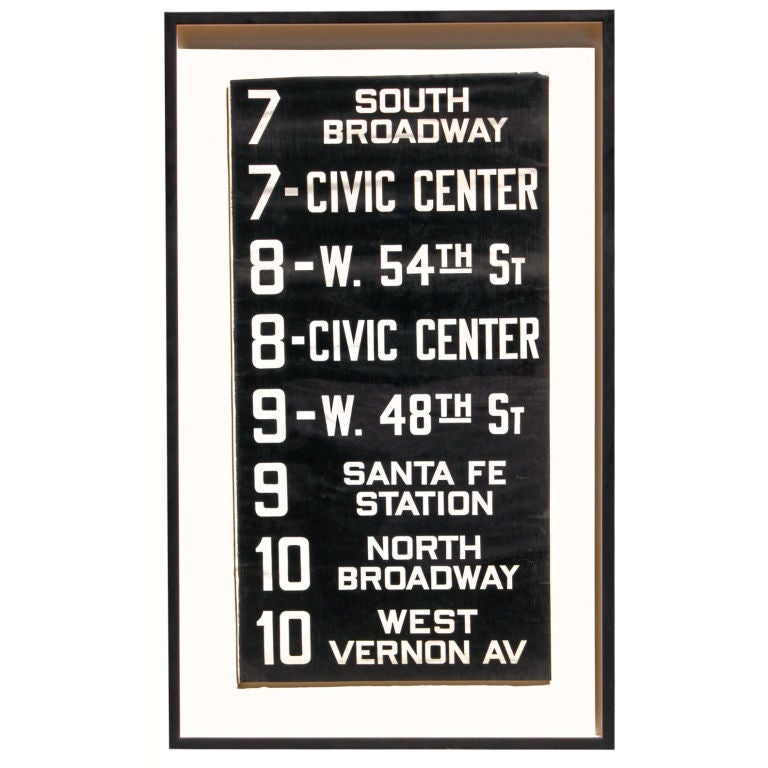 Vintage Los Angeles Railway Trolley Destination Sign at 1stDibs