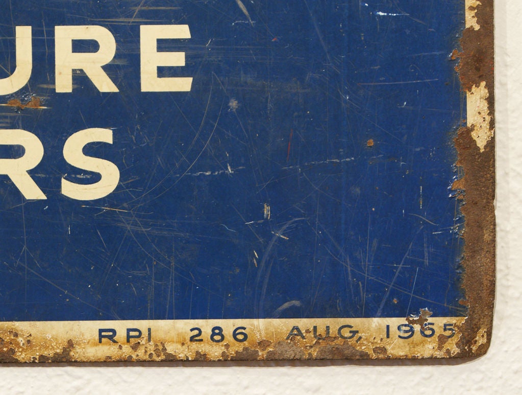 c. 1965 US Army Enameled Sheet Iron Sign at 1stDibs